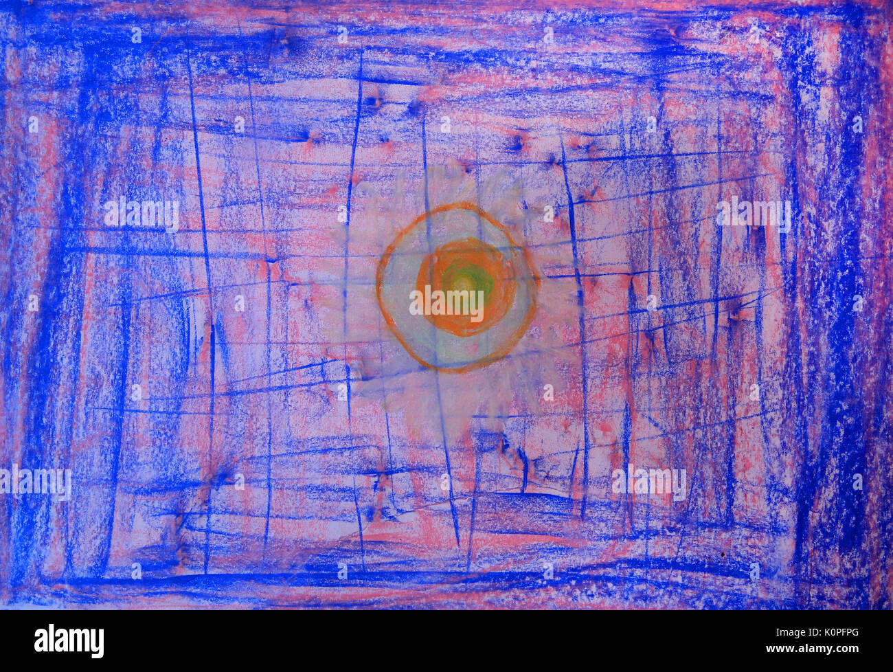 Abstract picture painted by color pencils Stock Photo - Alamy