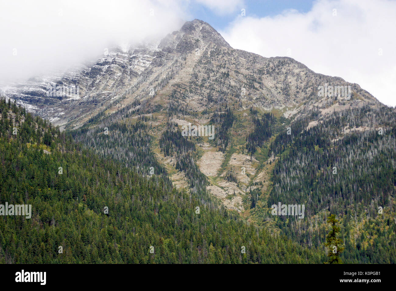SNOWY MOUNTAIN PEAK - GLACIER NATIONAL PARK, MONTANA Stock Photo - Alamy