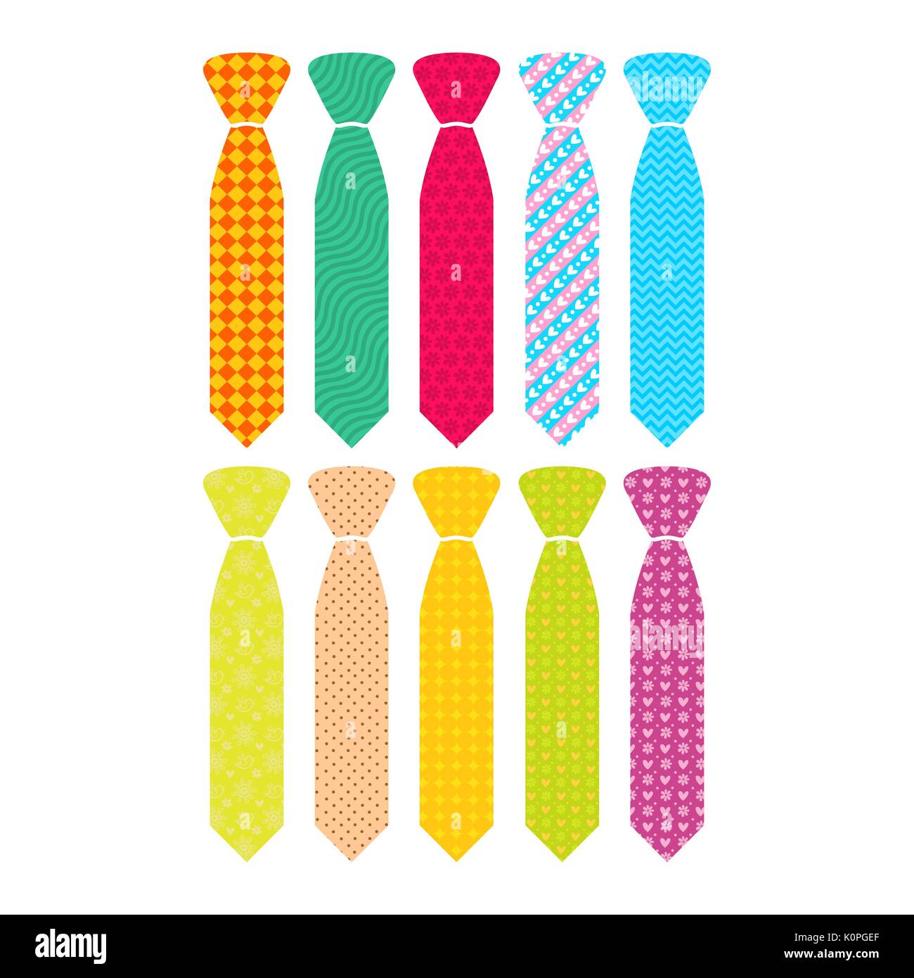 Beautiful colored men's ties with different patterns Stock Vector Image ...