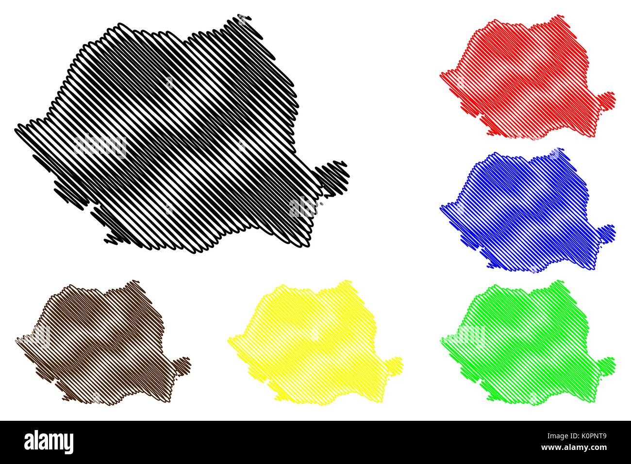 Romania drawing outline map green hi-res stock photography and images ...