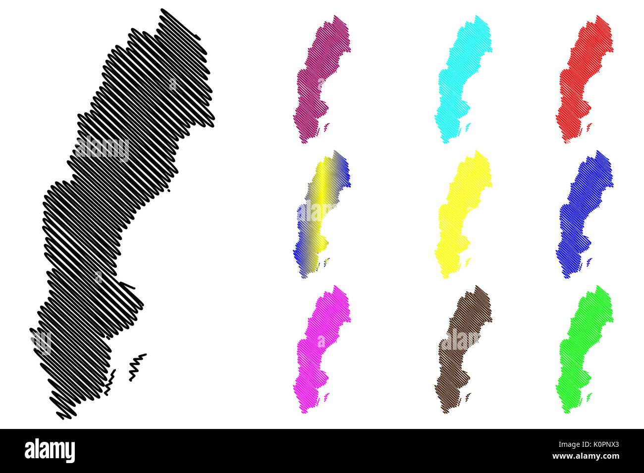 Sweden map vector illustration, scribble sketch Sweden Stock Vector ...