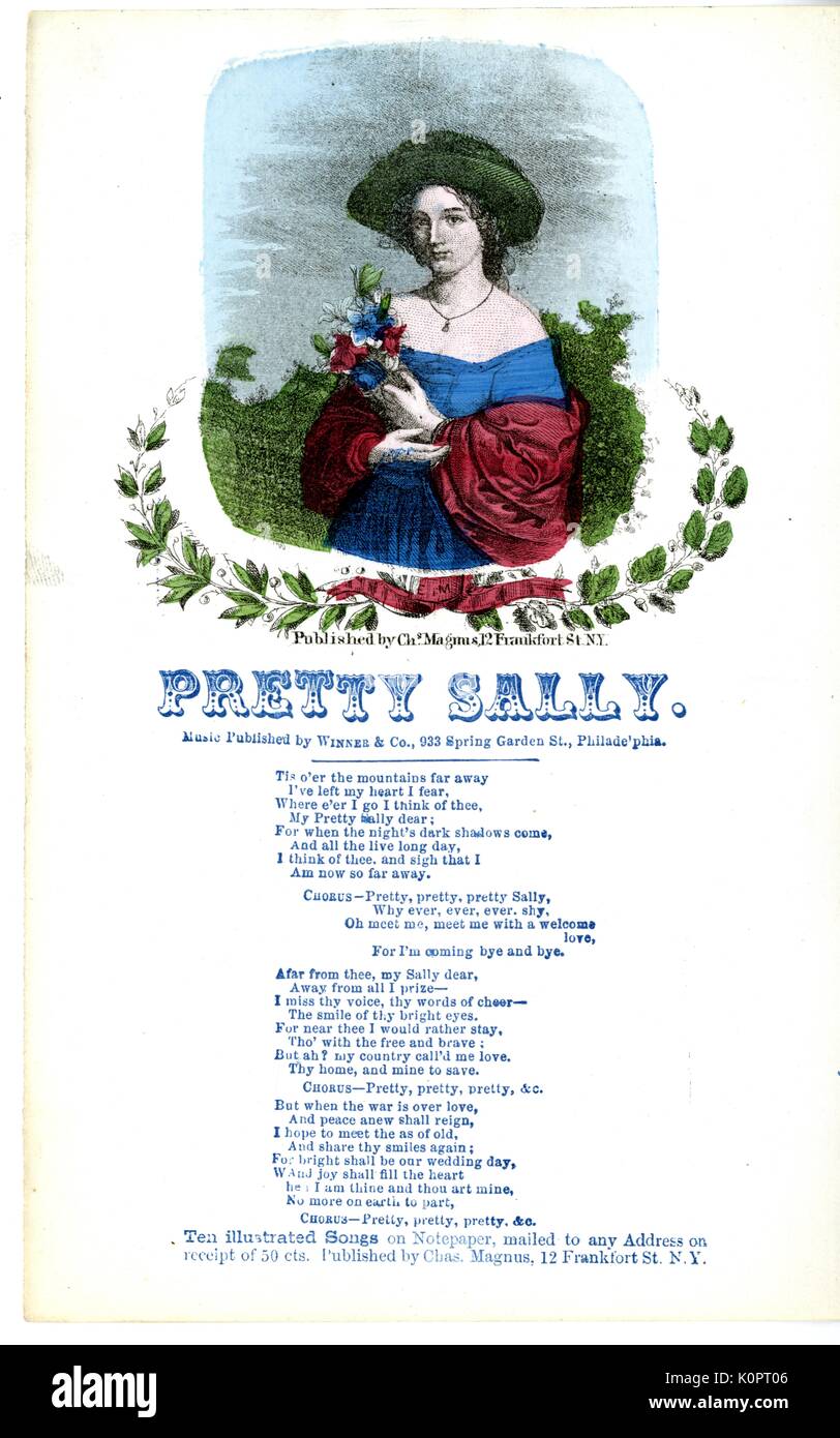 Broadside from the American Civil War, entitled 'Pretty Sally ...