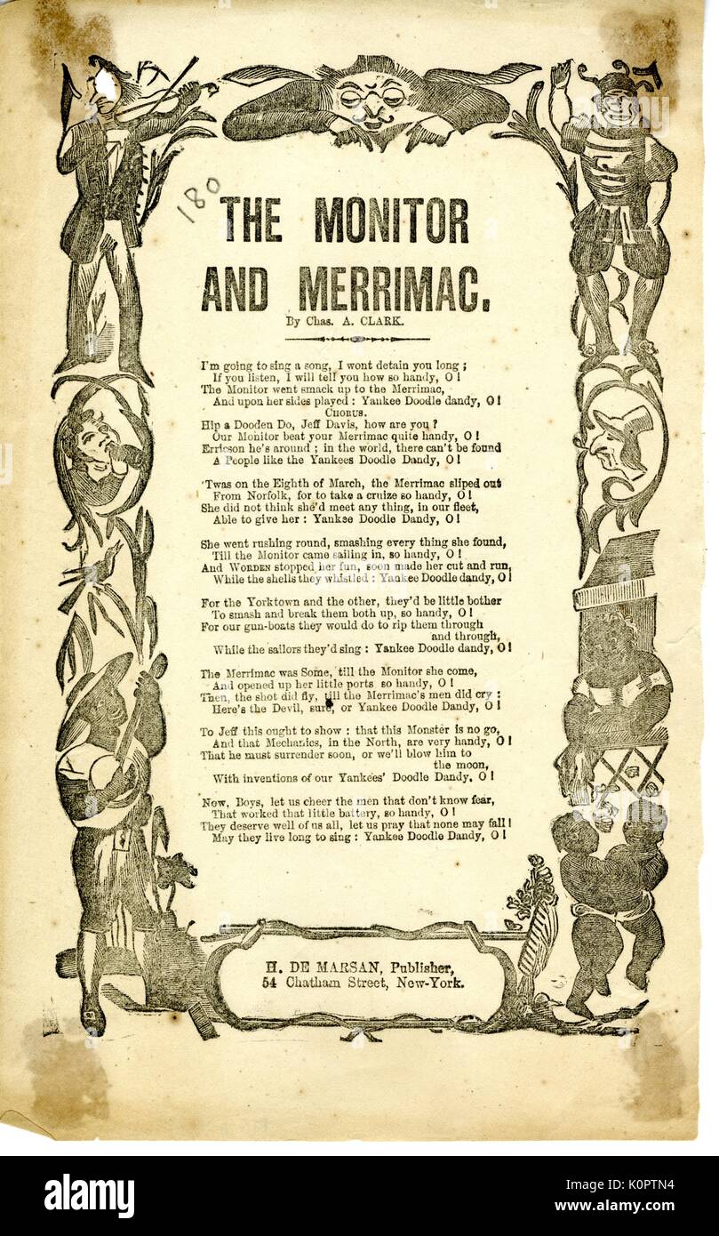 Broadside from the American Civil War, entitled 'The Monitor and ...