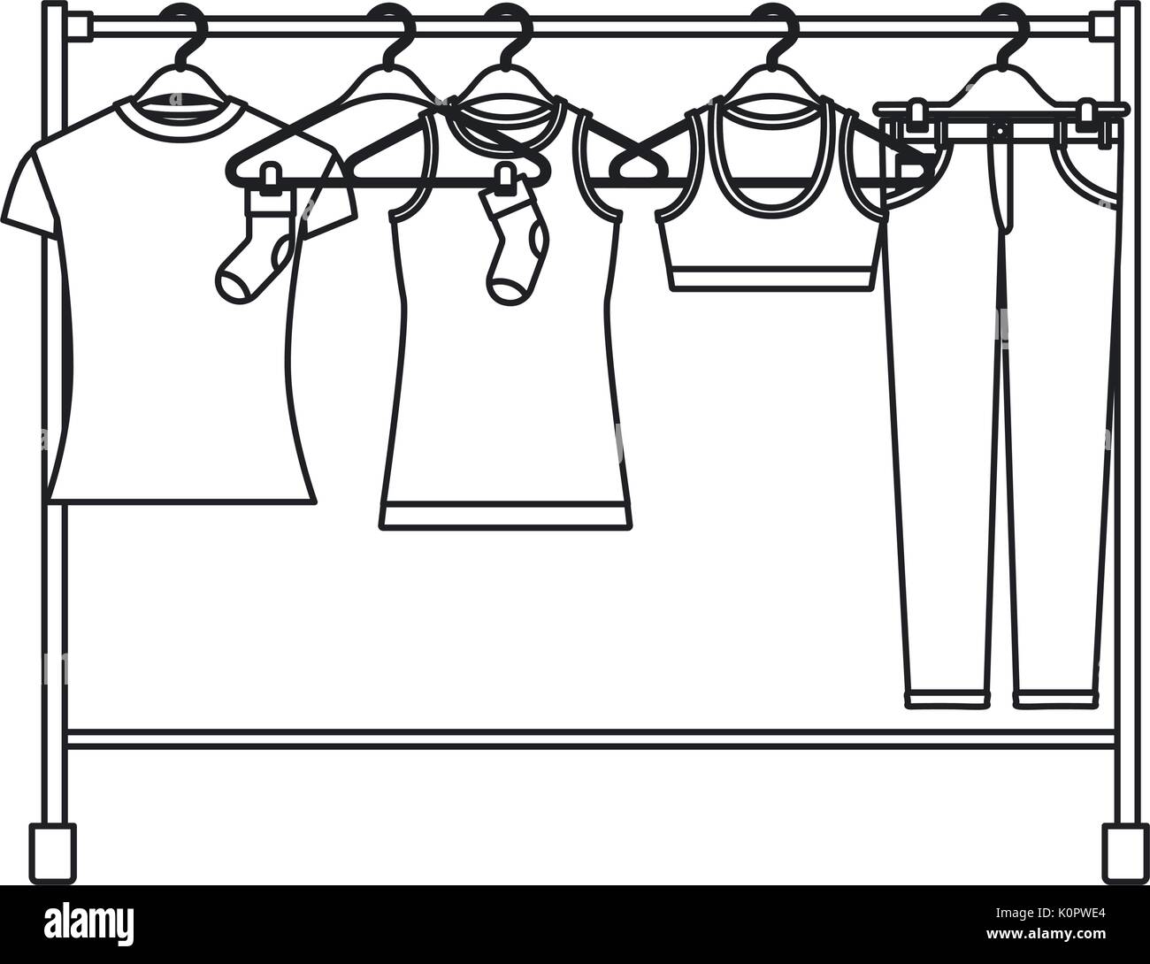 Row of shirts Stock Vector Images - Alamy