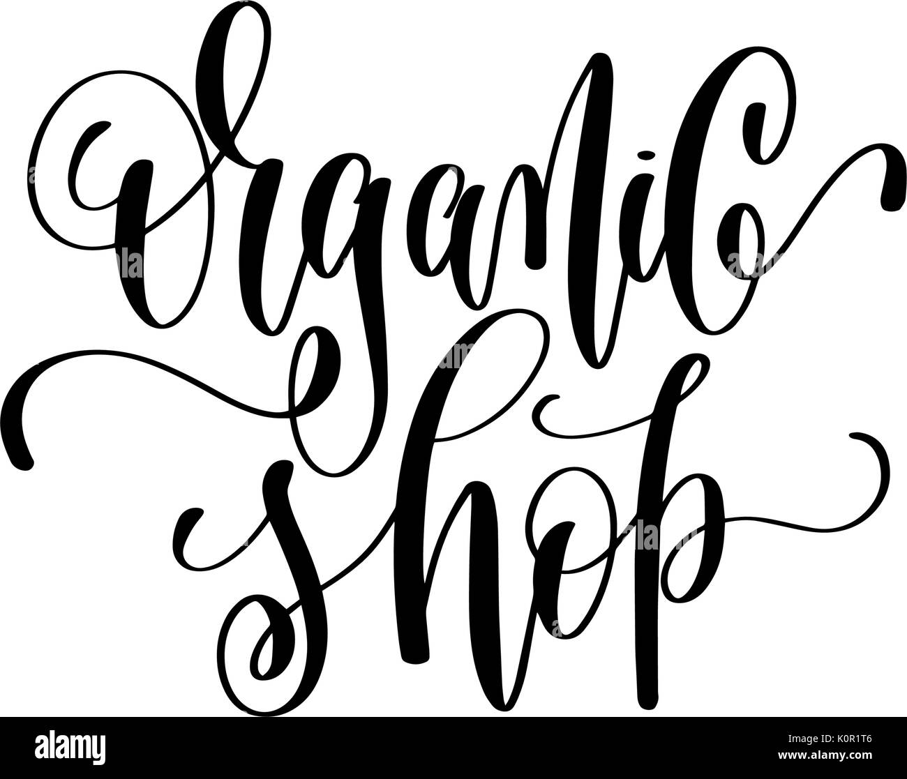 Inscription logo shop symbol Black and White Stock Photos & Images - Alamy