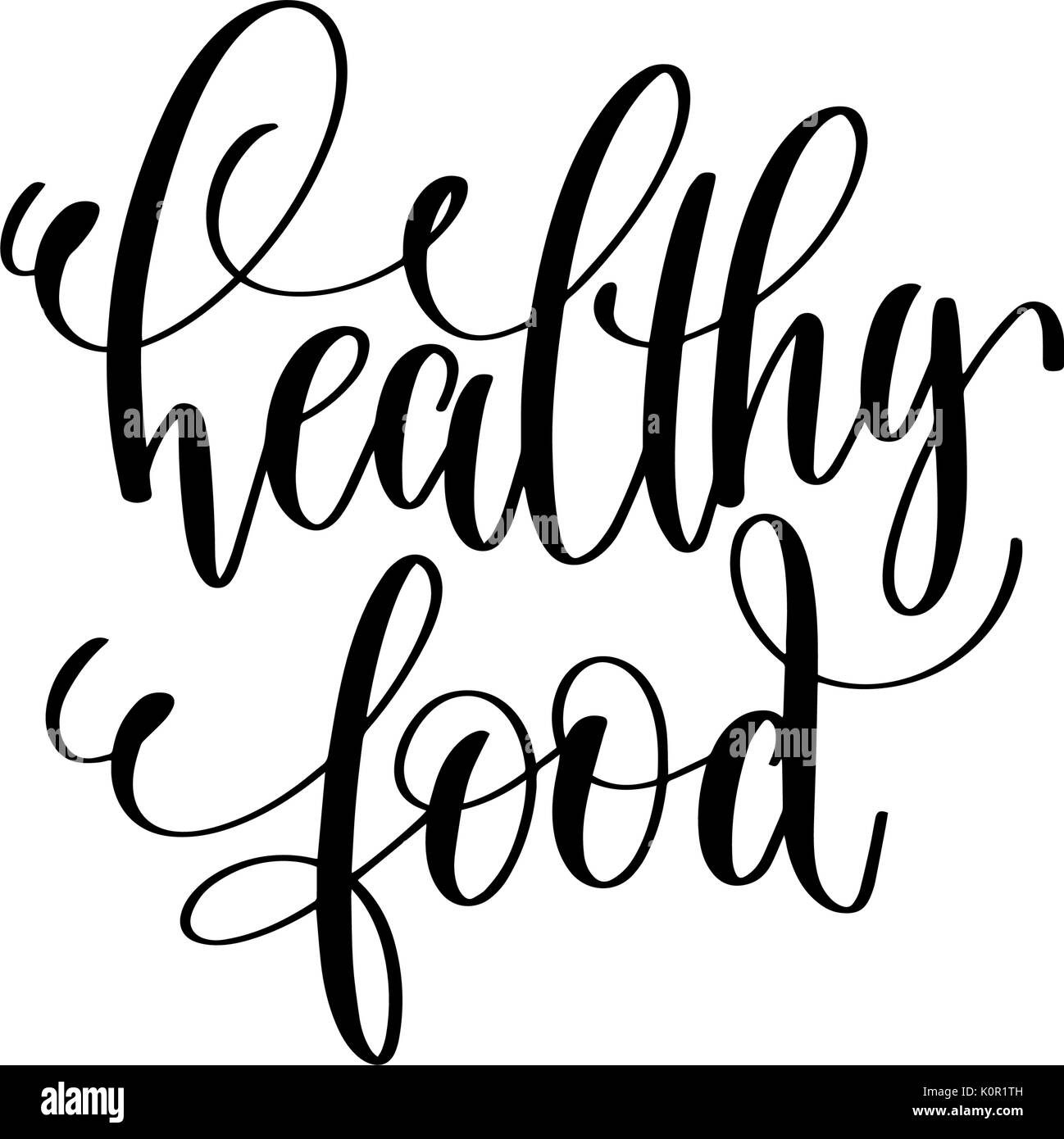 healthy food hand lettering inscription to healthy life Stock Vector ...