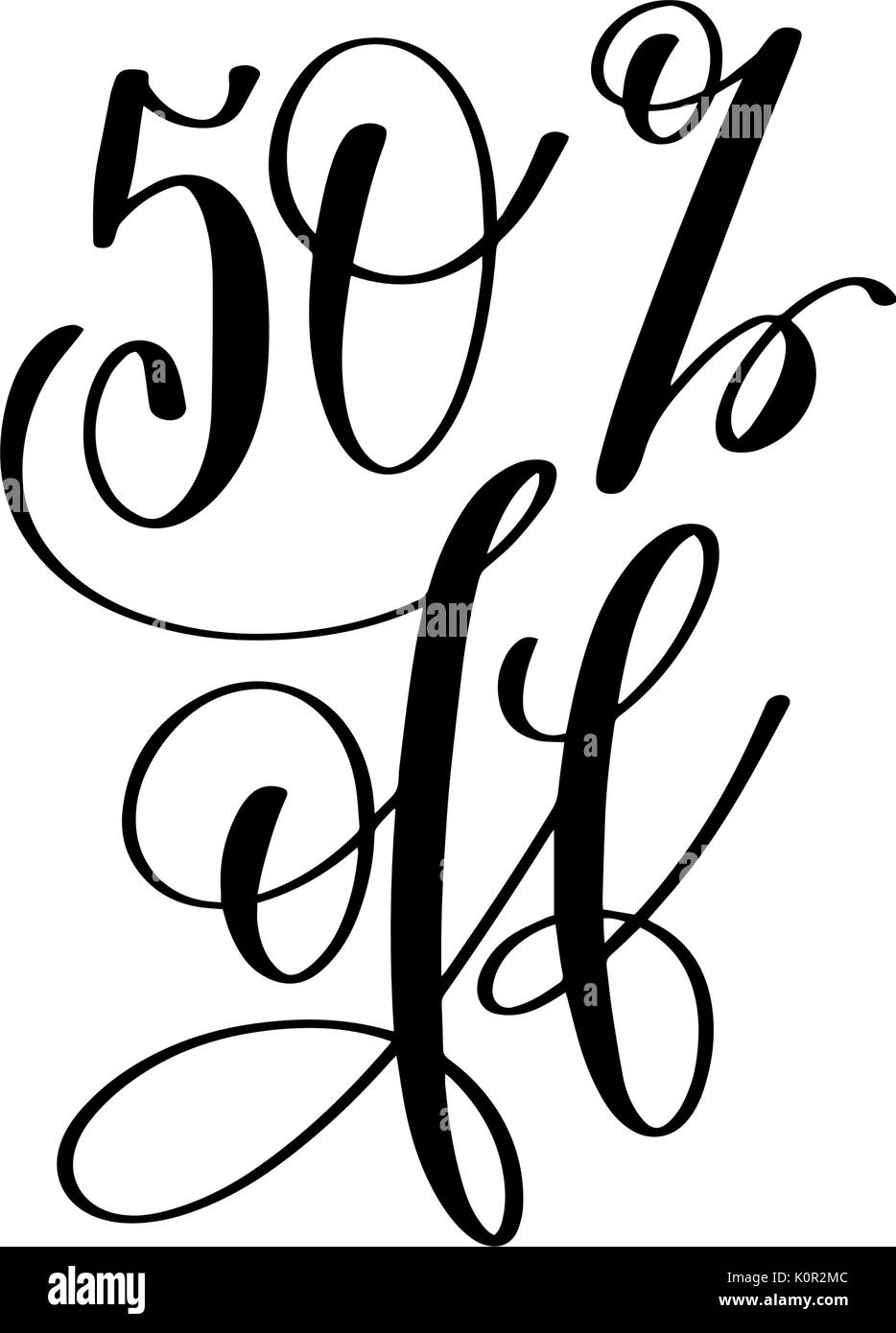 50% off black and white hand lettering inscription to black frid Stock ...