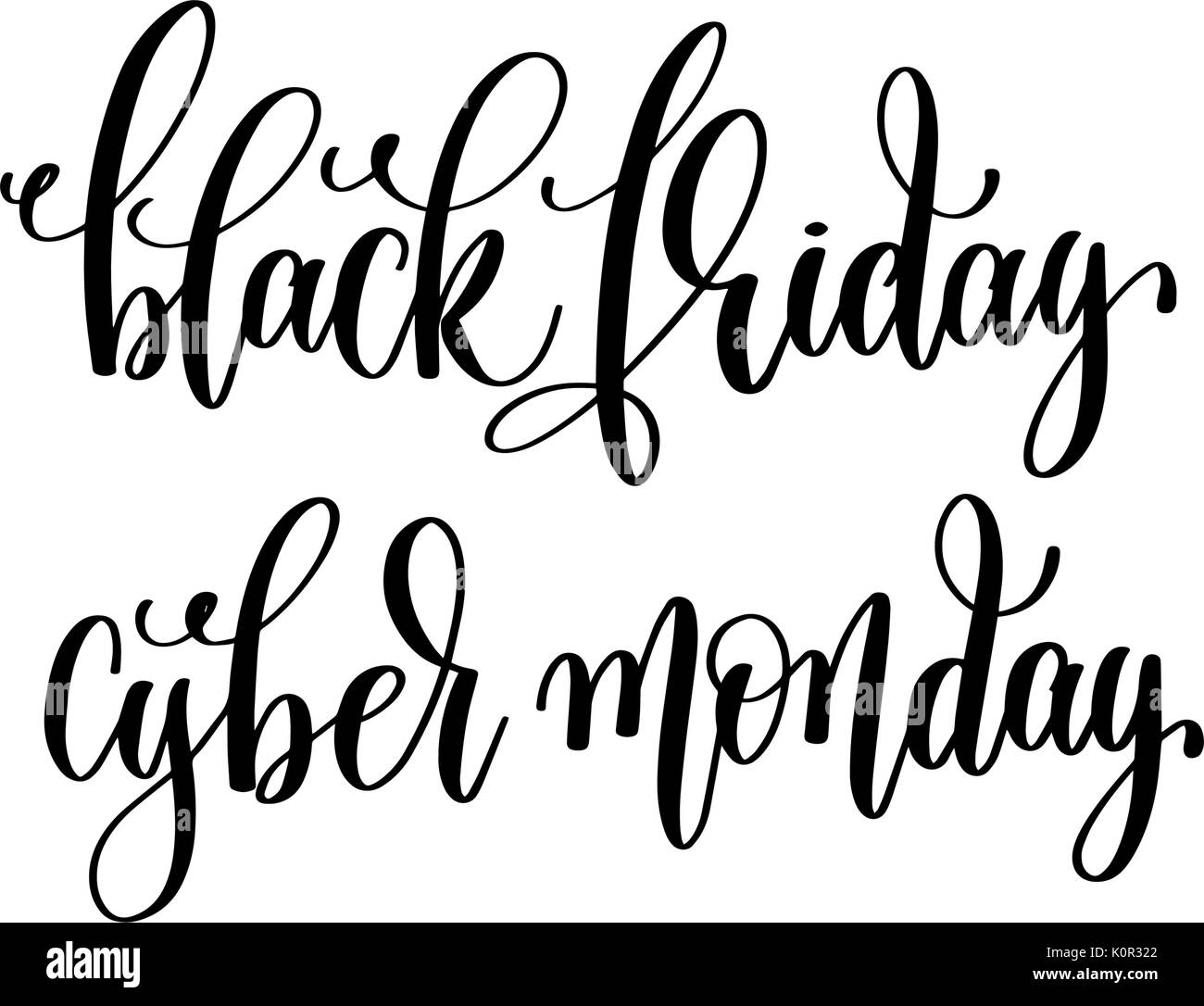 black and white hand lettering inscription to black friday and c Stock ...