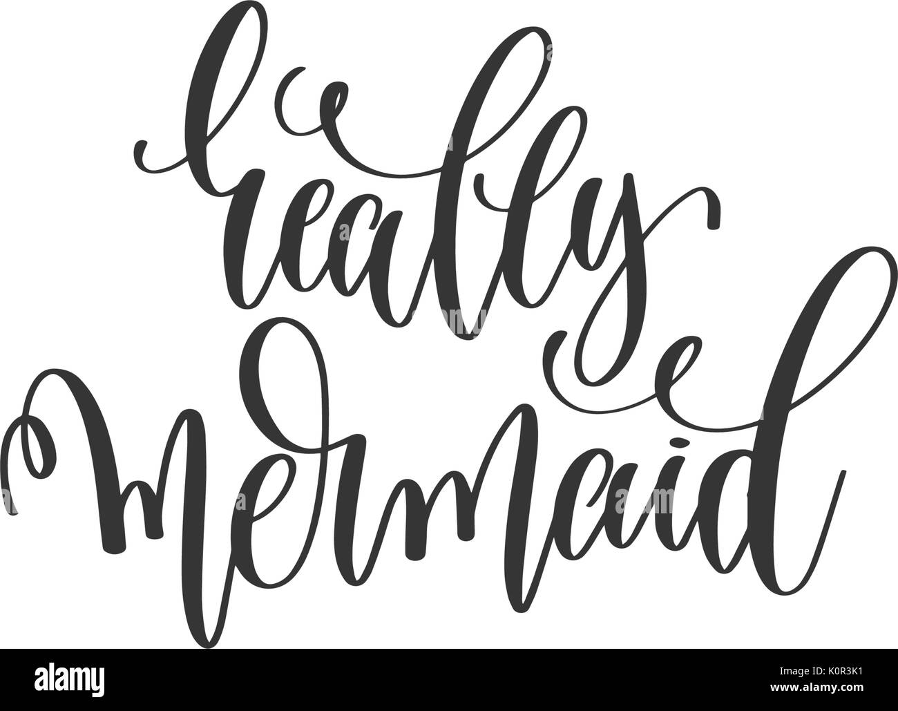 Black and white mermaid Stock Vector Images - Alamy