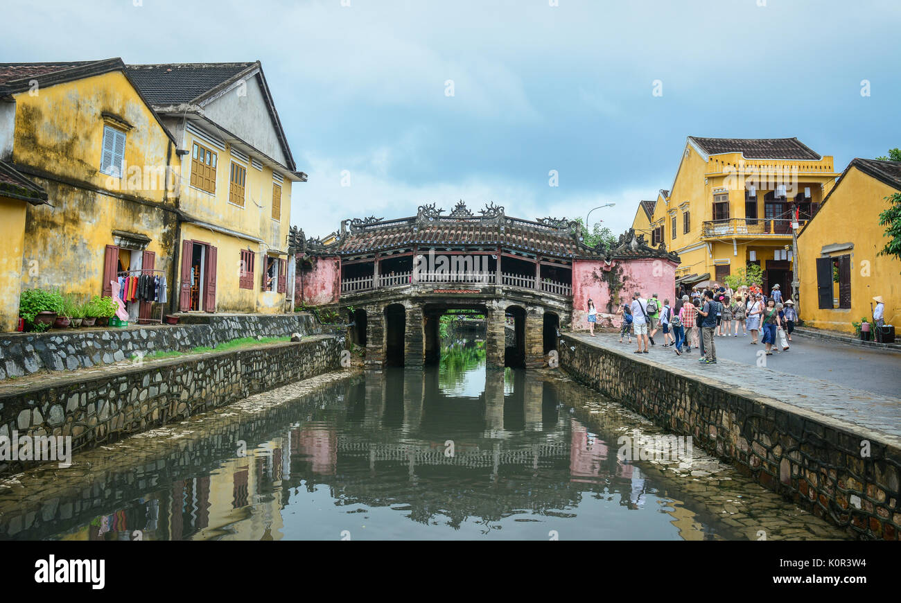 Hoi An, Vietnam - Nov 28, 2015. People visit the Historic Japanese ...