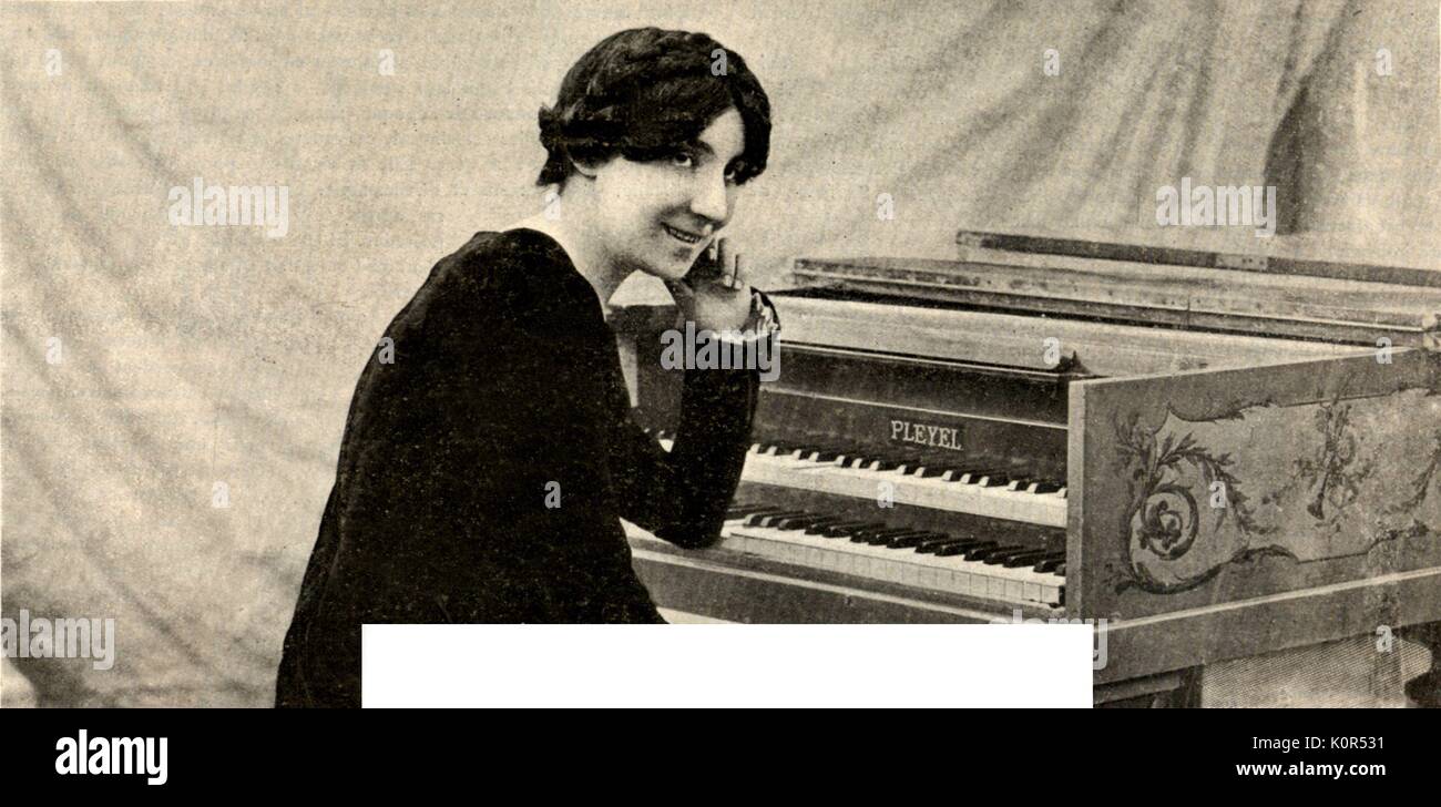 Portrait of Polish harpsichordist and pianist Wanda Landowska sitting ...