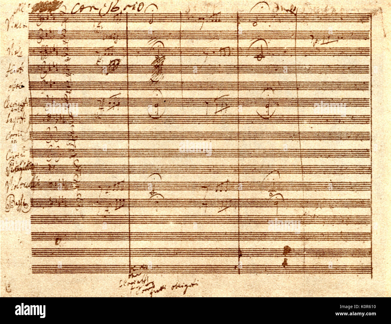 Beethoven 5th Symphony - opening bars Op.67. Written in Beethoven's ...