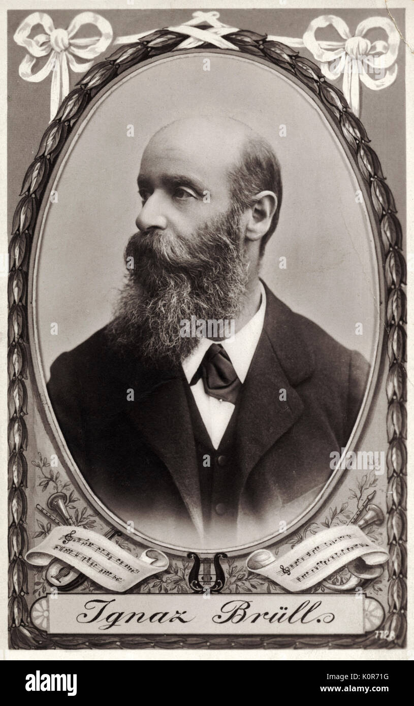 BRULL, Ignaz. Portrait. Austrian pianist and composer (1846-1907 Stock ...