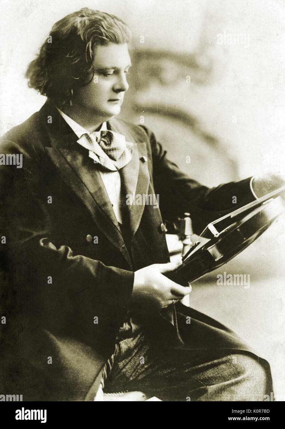 YSAYE, Eugene with violin Belgian violinist, conductor and composer, 16 ...