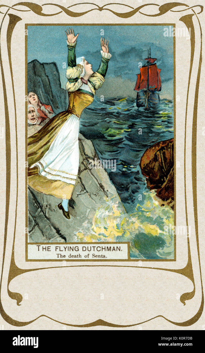 Richard Wagner's opera 'The Flying Dutchman'. Illustrated scene showing ...