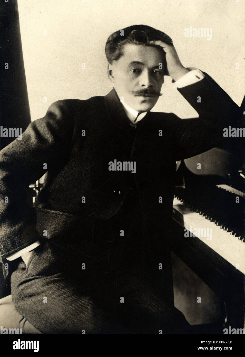 Anton Stepanovich Arensky leaning on piano. Russian composer (1861-1906 ...