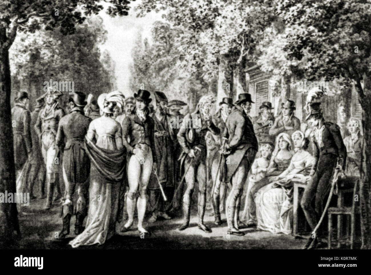 VIENNA. Promenade in Vienna Prater by Kininger drawing by Georg von ...