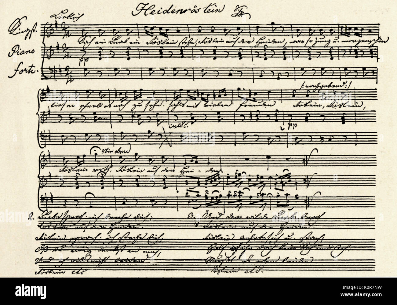 Schubert's handwritten score hi-res stock photography and images - Alamy