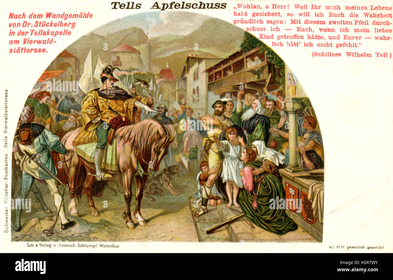 William Tell - the story with the apple ( Wilhelm Tell, written by ...