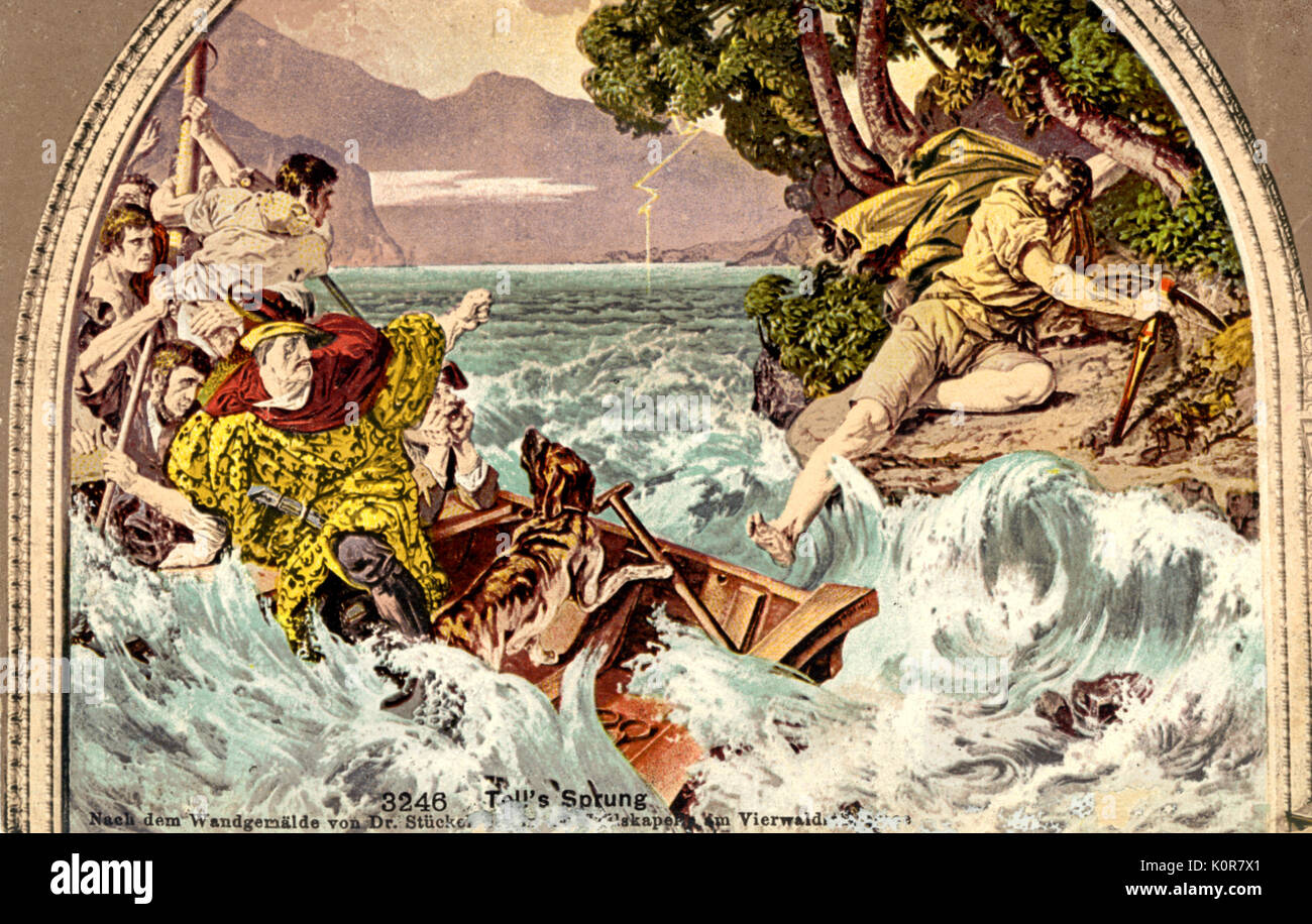 Tell, William - Tell`s jump Opera by Rossini Stock Photo - Alamy