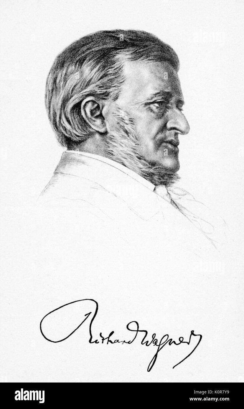 Richard wagner portrait drawing Black and White Stock Photos & Images ...