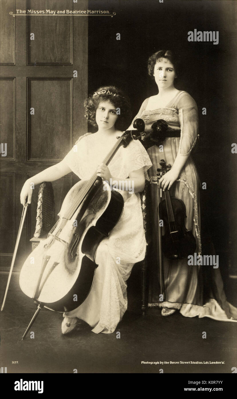 HARRISON, Beatrice & Misses May English cellist (1892-1965 Stock Photo ...