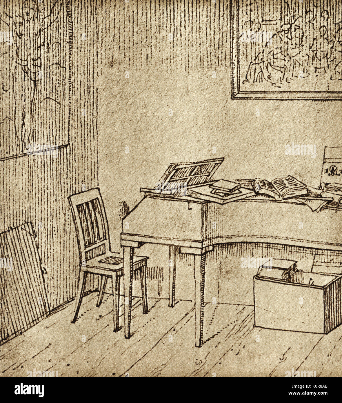 Franz Schubert - his piano and room in Wipplingerstrasse 350, Vienna ...
