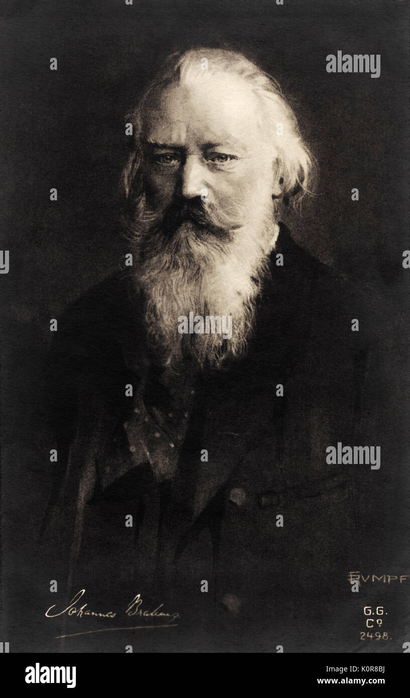 BRAHMS, Johannes - Portrait signed by Brahms German composer ( 1833 ...