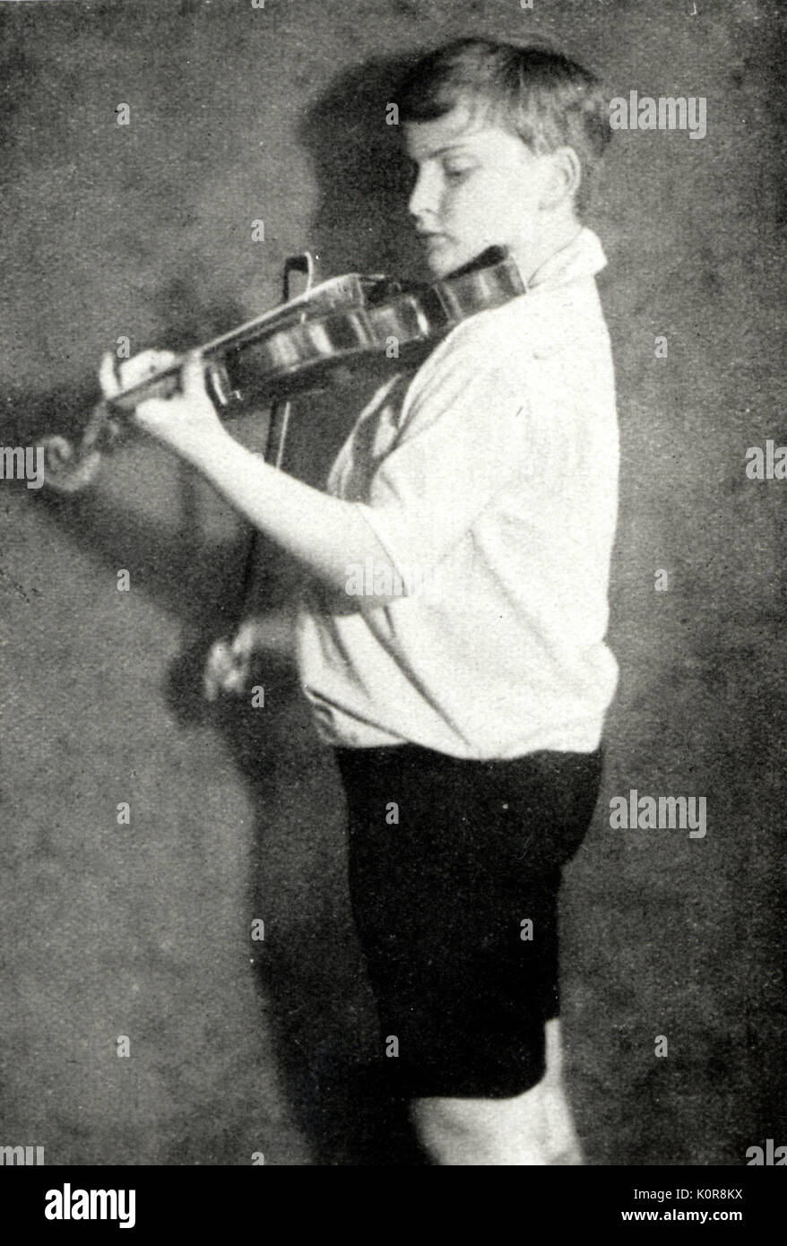 Yehudi Menuhin playing violin aged 13, c.1929 British violinist b.1916 ...