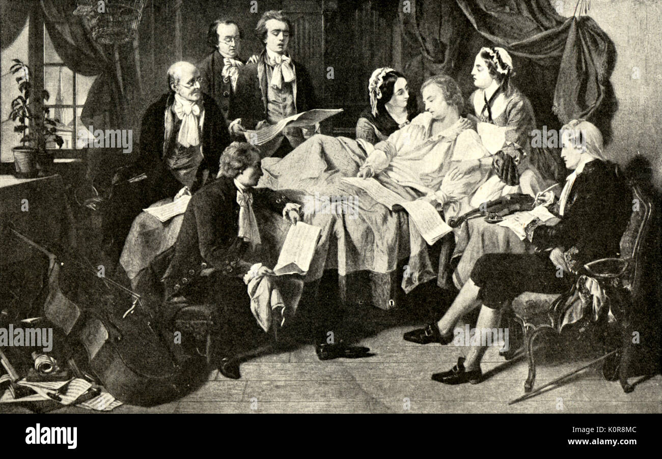 Wolfgang Amadeus on his deathbed, during singing of his Requiem (he ...