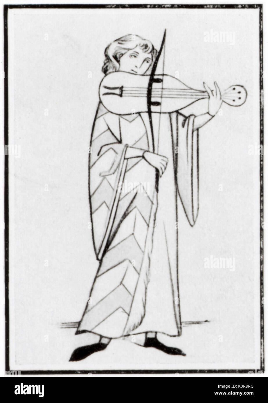 Minnesinger playing Vielle / Medieval Fiddle Stock Photo - Alamy