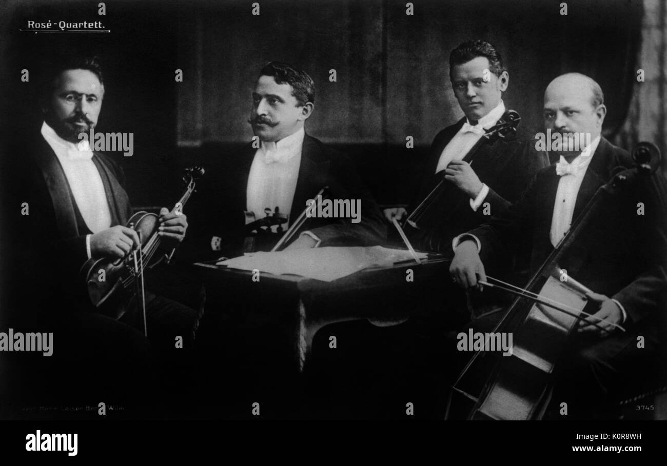 Rosé Quartet portrait, string quartet formed by Arnold Rosé in 1882 ...