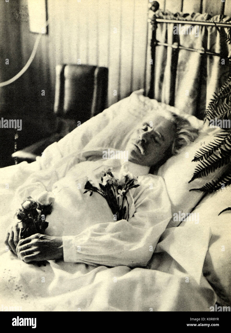 Edvard GRIEG on his deathbed Norwegian composer, 1843-1907 Stock Photo ...