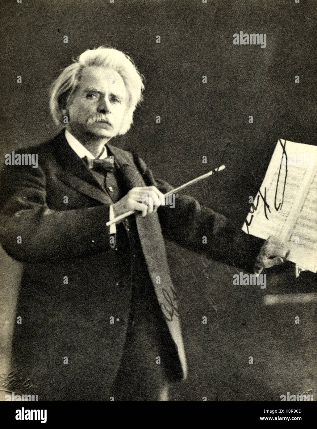 Edvard GRIEG conducting Norwegian composer, 1843-1907 Stock Photo - Alamy