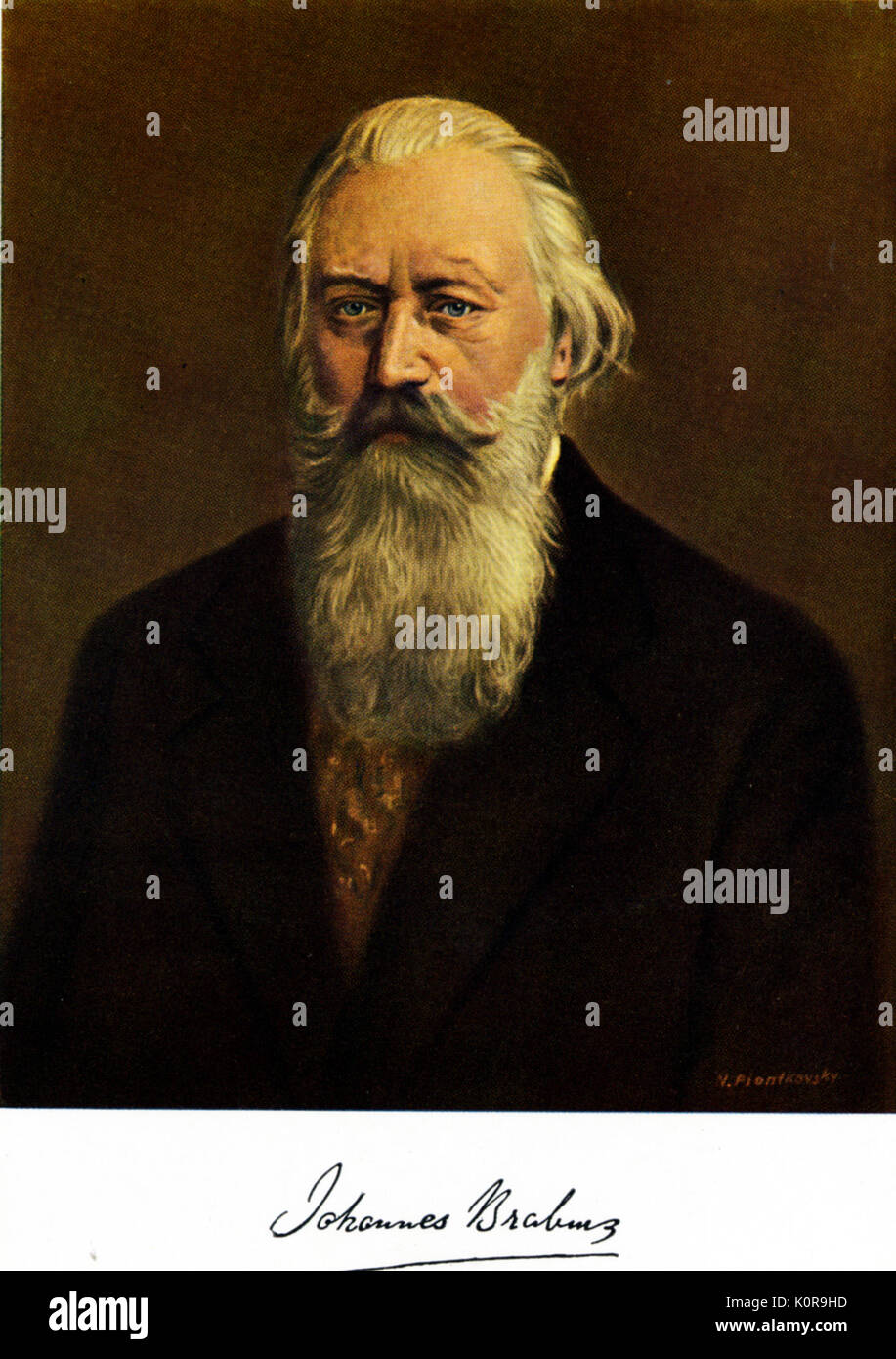 Johannes Brahms portrait by N. Piontkovsky German composer (1833-1897 ...
