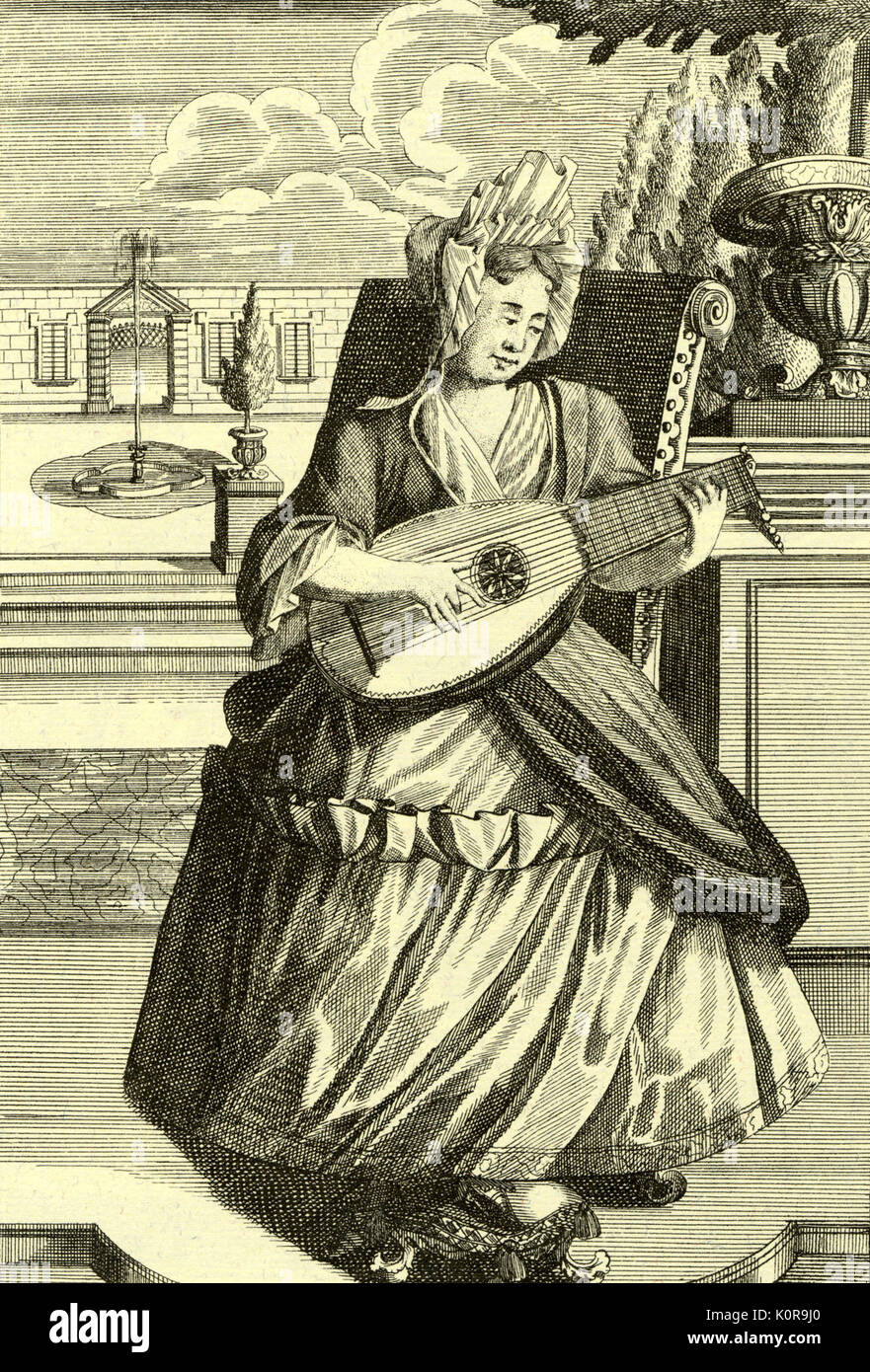 Woman playing lute hi-res stock photography and images - Alamy
