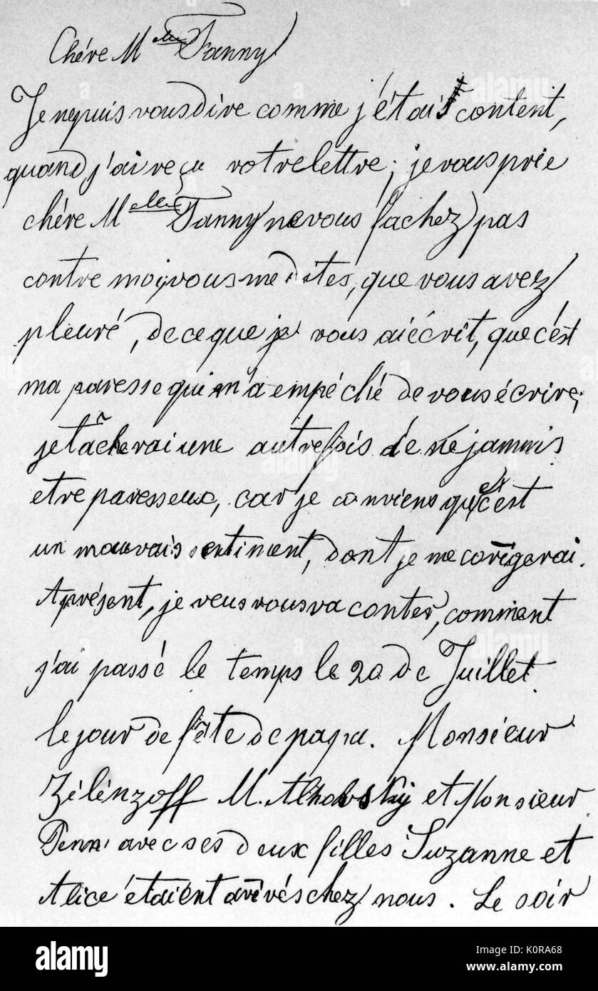 TCHAIKOVSKY, P I, (1840-1893) Childhood letter written by Tchaikovsky ...
