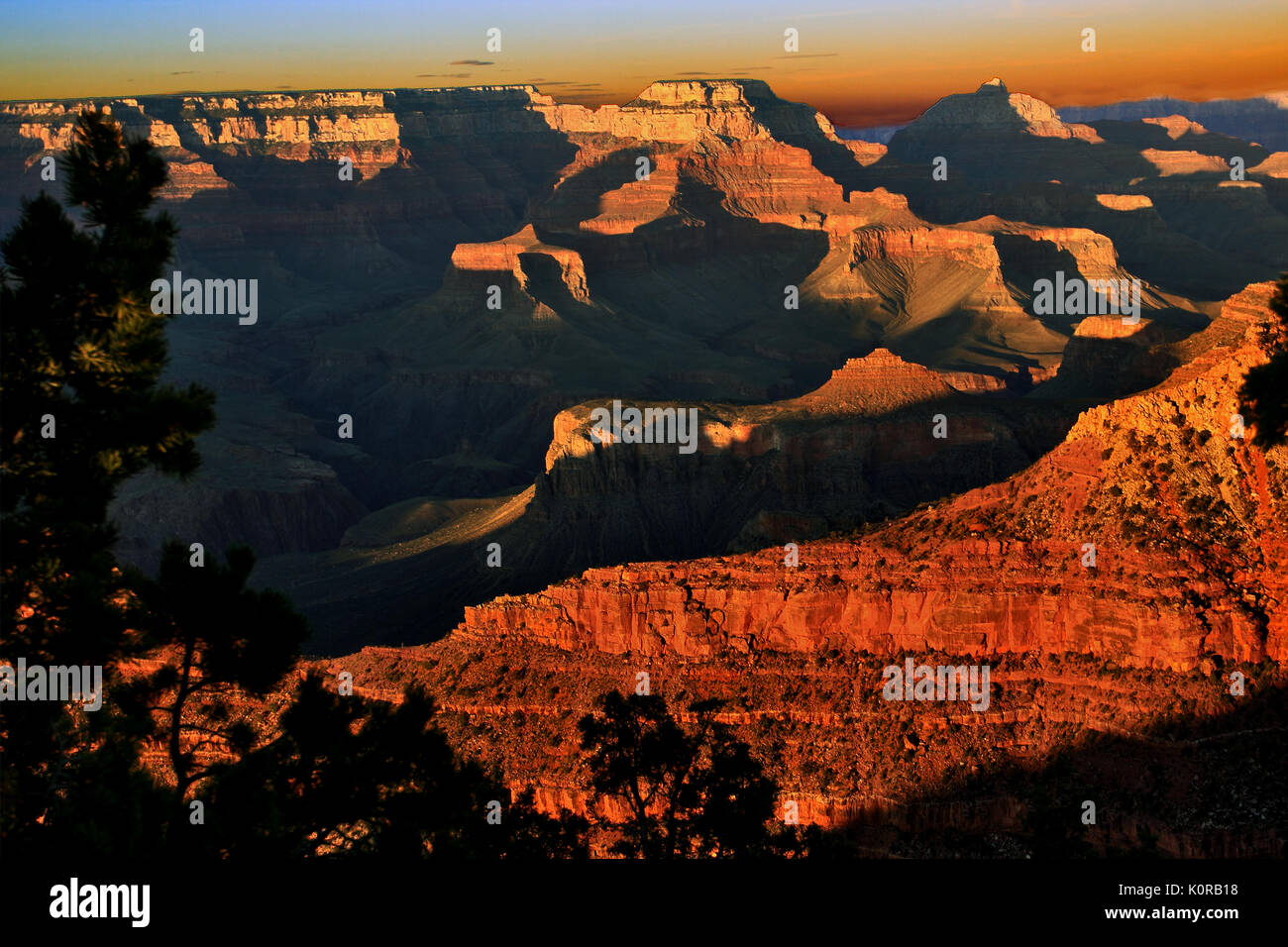 Sunset at Mather Point Grand Canyon National Park Arizona Stock Photo ...