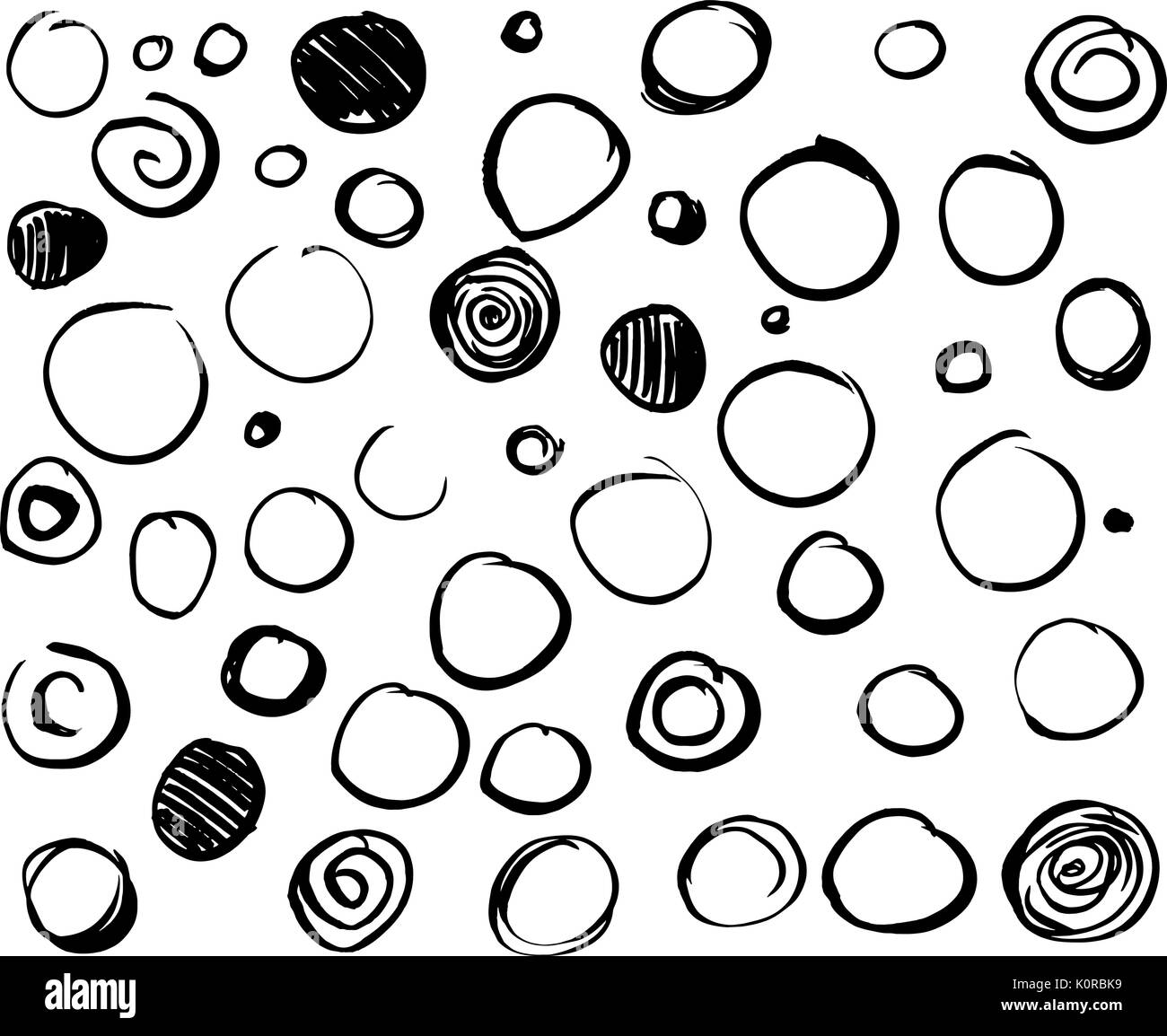 Hand drawn scribble circles Black and White Stock Photos & Images - Alamy