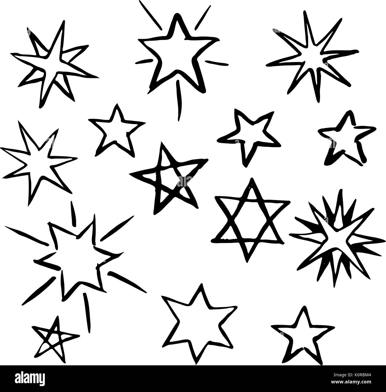 Set of hand drawn stars Stock Vector Image & Art - Alamy