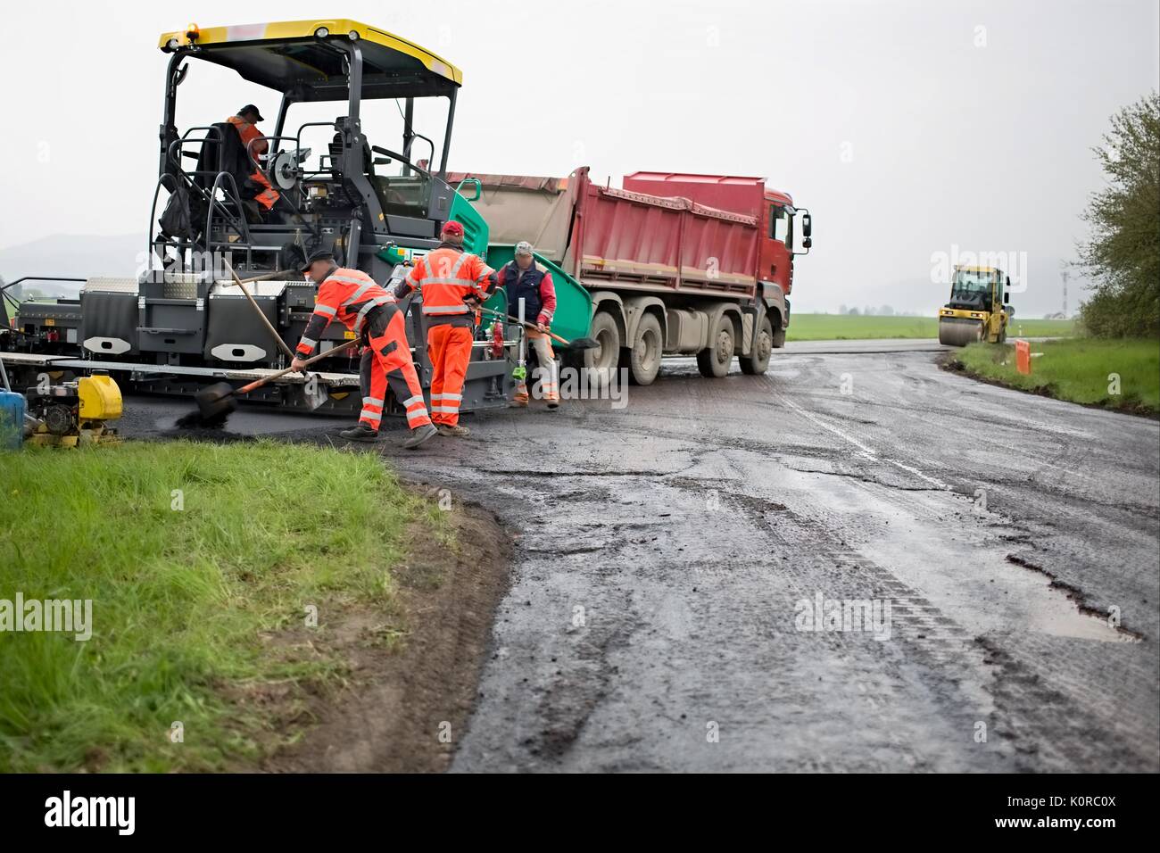 Repair of road hi-res stock photography and images - Alamy