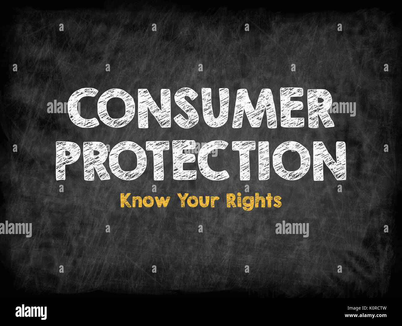 Consumer Rights Protection concept. Black board with texture ...