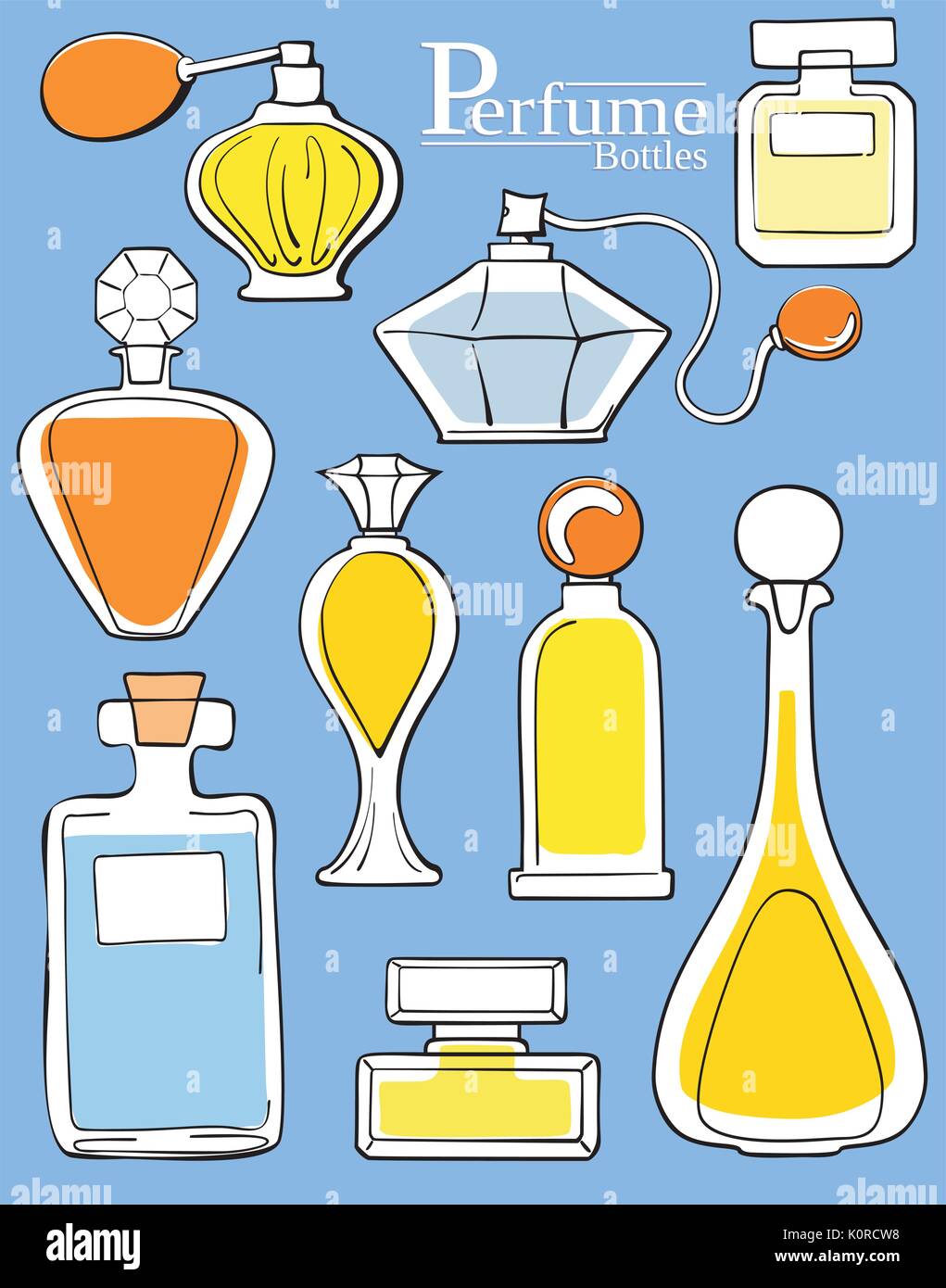 set of perfume bottles in vector format very easy to edit, individual ...