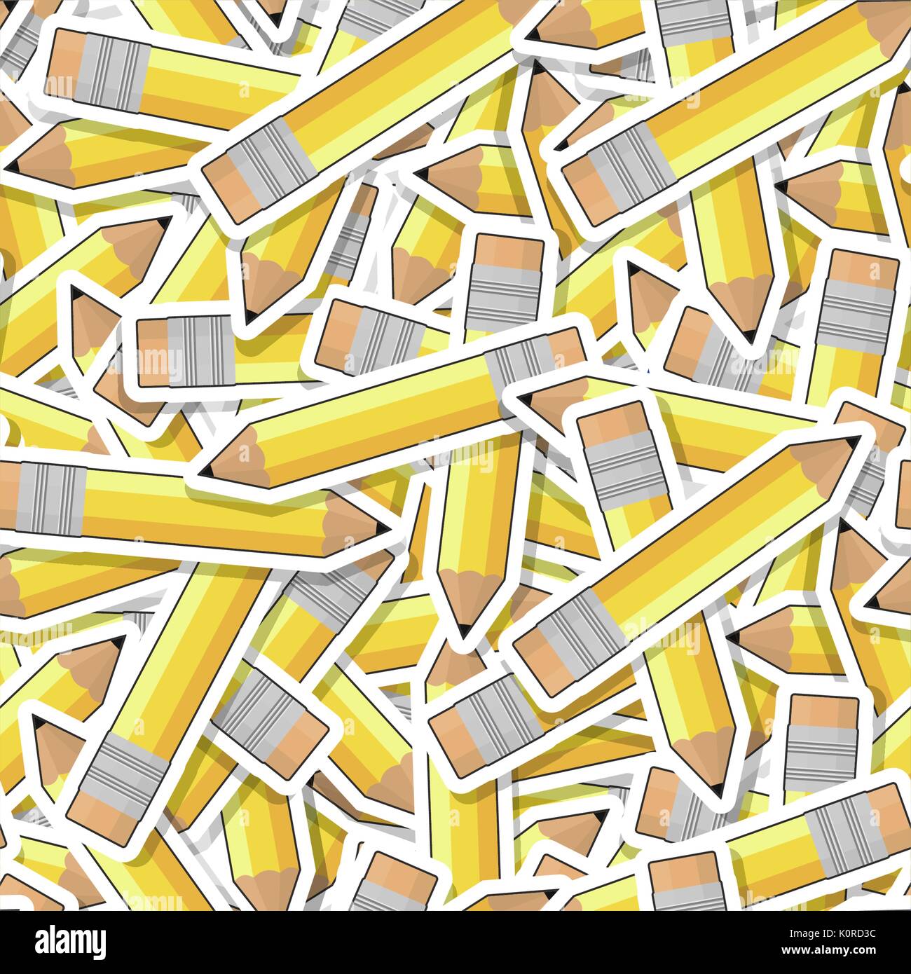 yellow pencils seamless pattern background, vector format very easy to ...