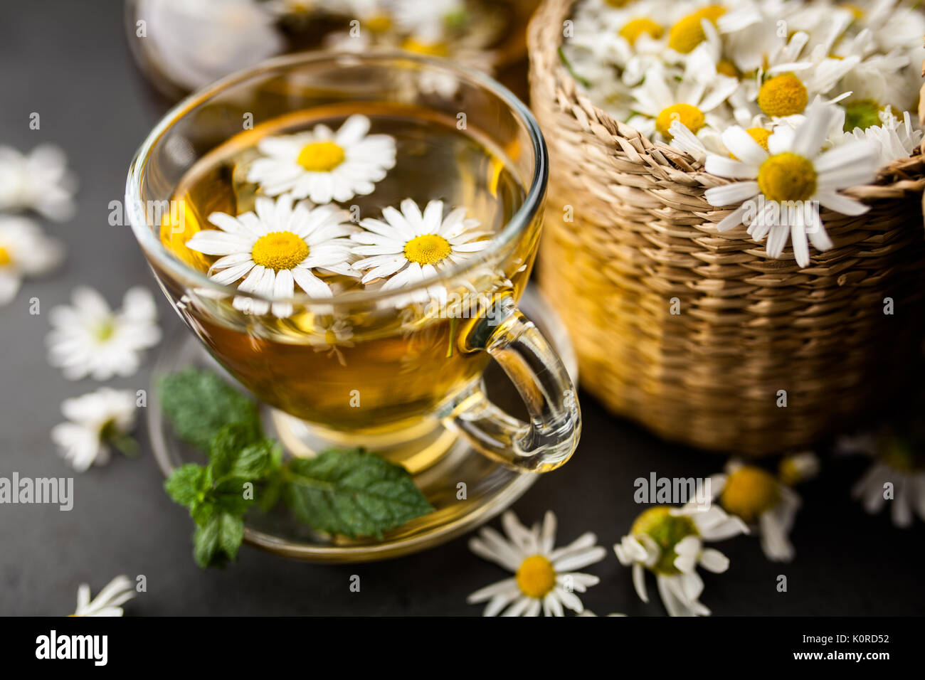 Cup of chamomile tea Stock Photo - Alamy