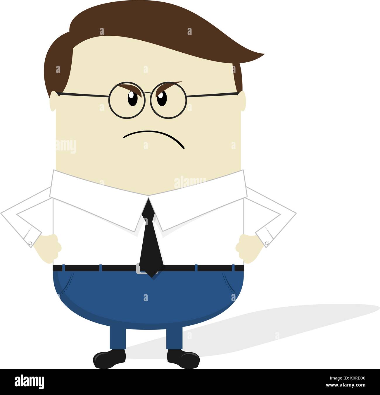 angry businessman cartoon isolated on white background, flat design ...
