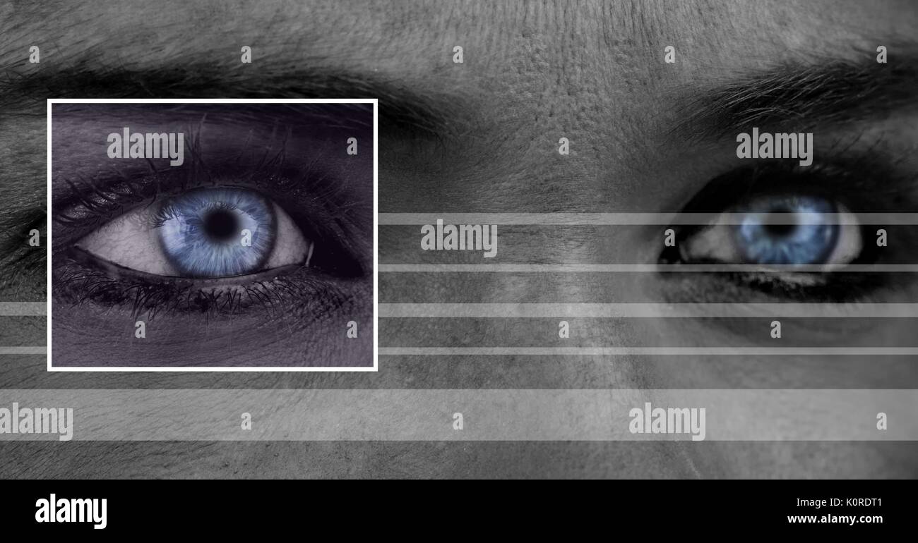 Digital composite of eye focus box detail and lines Stock Photo - Alamy