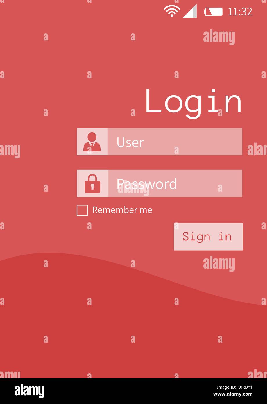 Digital composite of Login user and password screen interface Stock ...