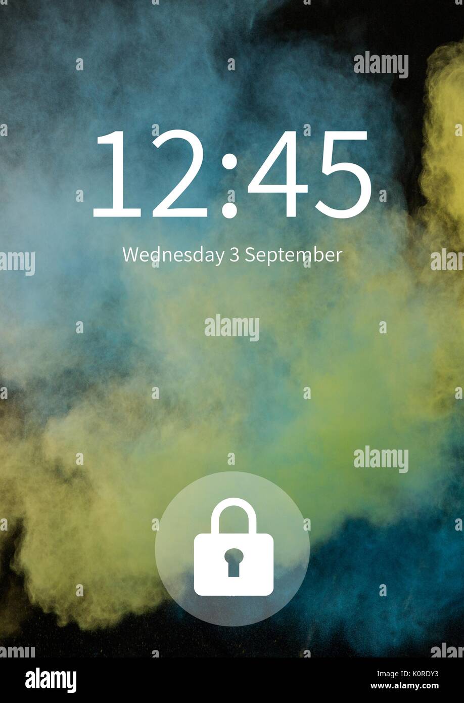 Digital composite of Phone blocked screen interface Stock Photo - Alamy