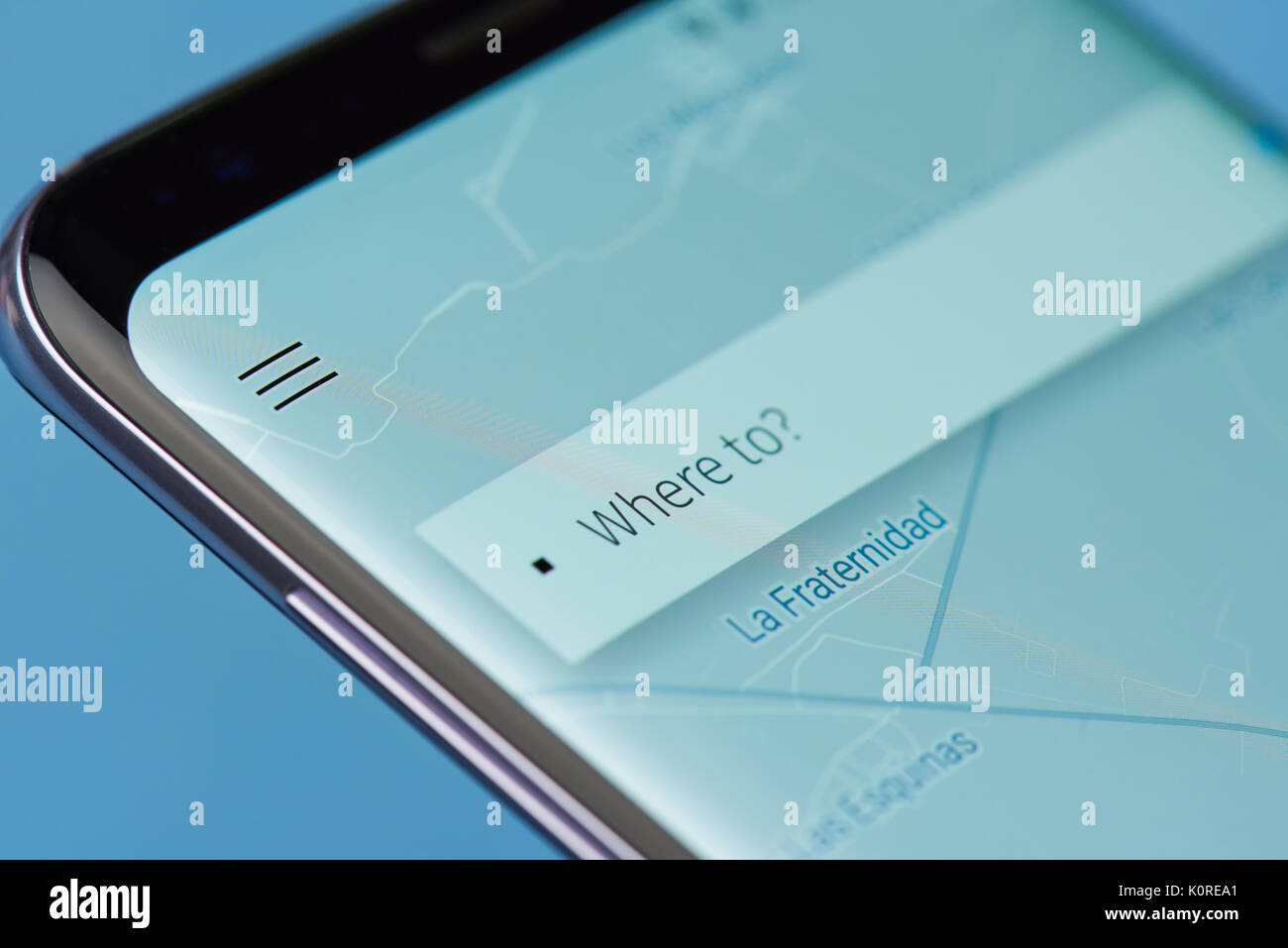 New york, USA - august 22, 2017: Uber application menu on smartphone ...